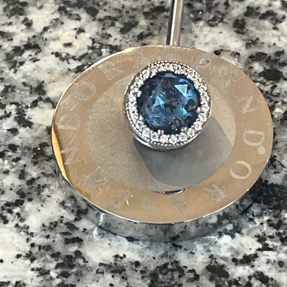 Pandora | Jewelry | Nwt Pandora Sparkling Blue Crystal Charm 79725nmb ...